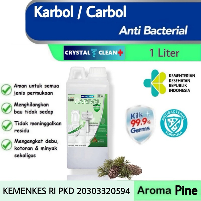 Jual Crystal Clean 1L Karbol Sabun Pembersih Lantai Kamar mandi ...