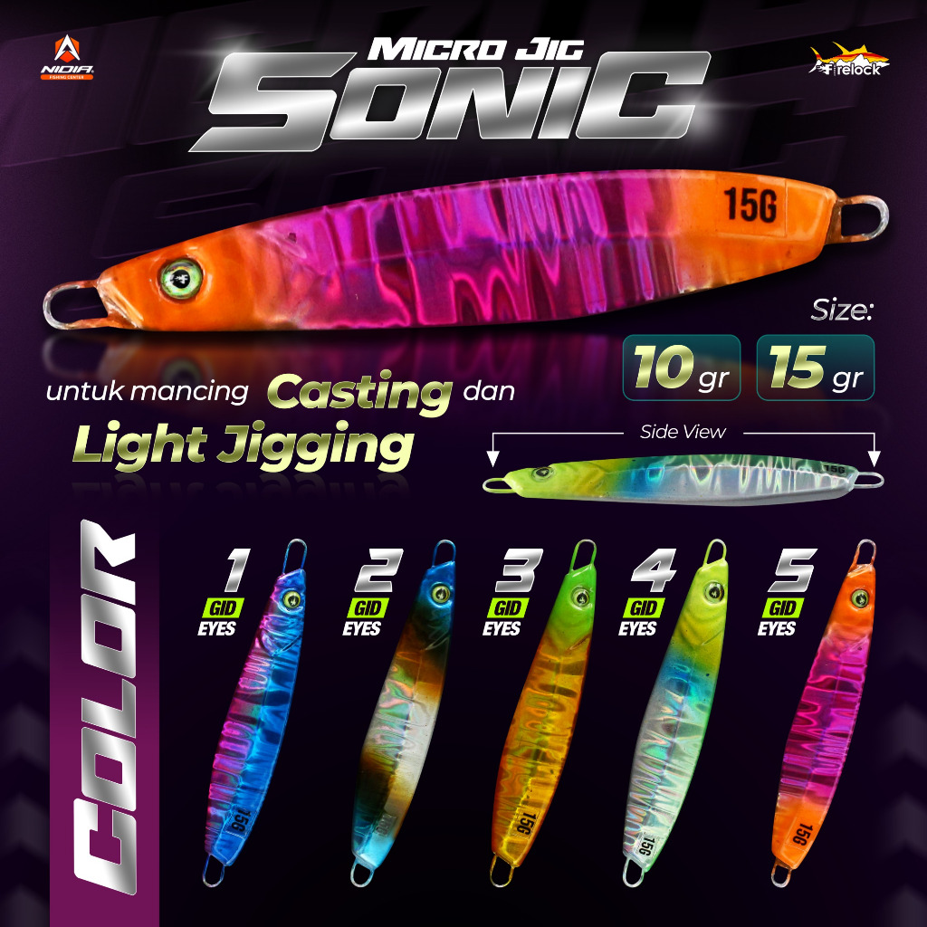 Jual METAL JIG CASTING - MICRO JIGGING | MICRO JIG SONIC 10 Gram - 15 Gram | Shopee Indonesia