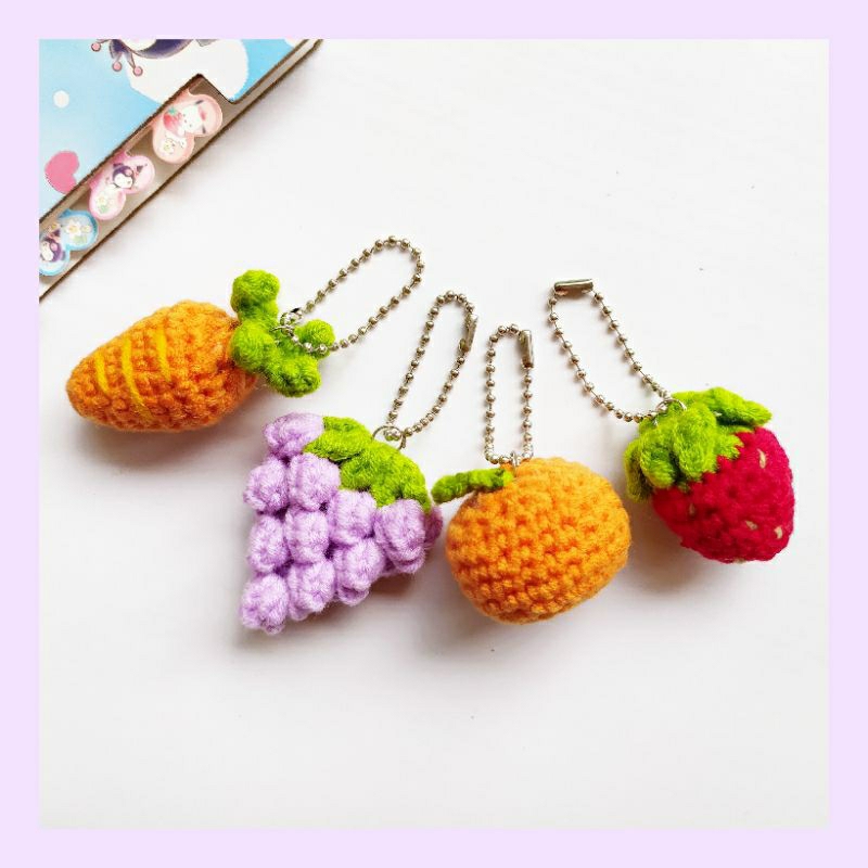Jual [CROCHET] KEYCHAIN FRUITS GANTUNGAN RAJUT BENTUK ANEKA BUAH | Shopee Indonesia