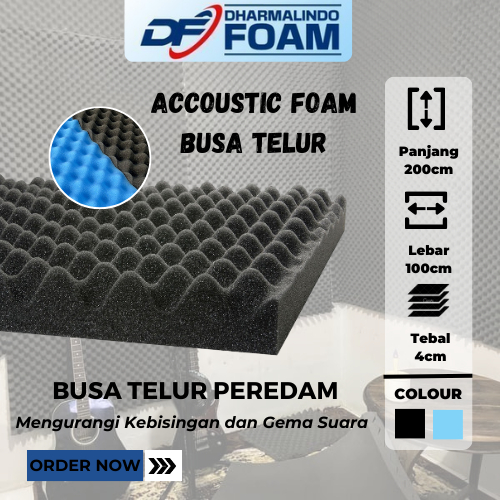 Jual Busa peredam suara ruangan - Acoustik Foam 200x100x4 cm motif busa ...