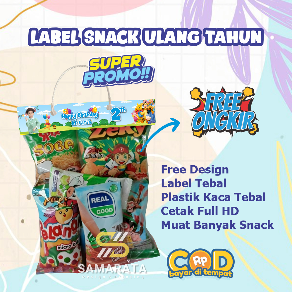 Jual Plastik Snack Ulang Tahun Snack Label Ultah Plastik Tasyakuran ...
