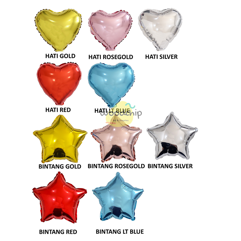 Jual BALON FOIL 10 INCH HATI BINTANG HEART STAR LOVE | Shopee Indonesia