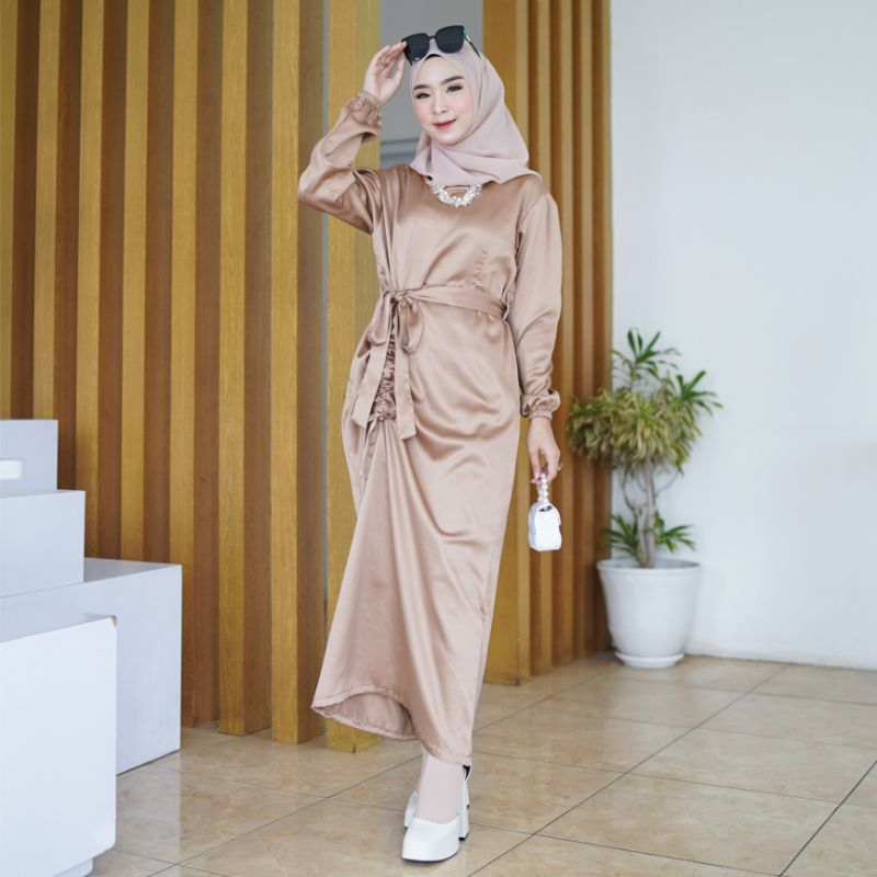 Jual DRESS SERUT SATIN TALI KONDANGAN | Shopee Indonesia