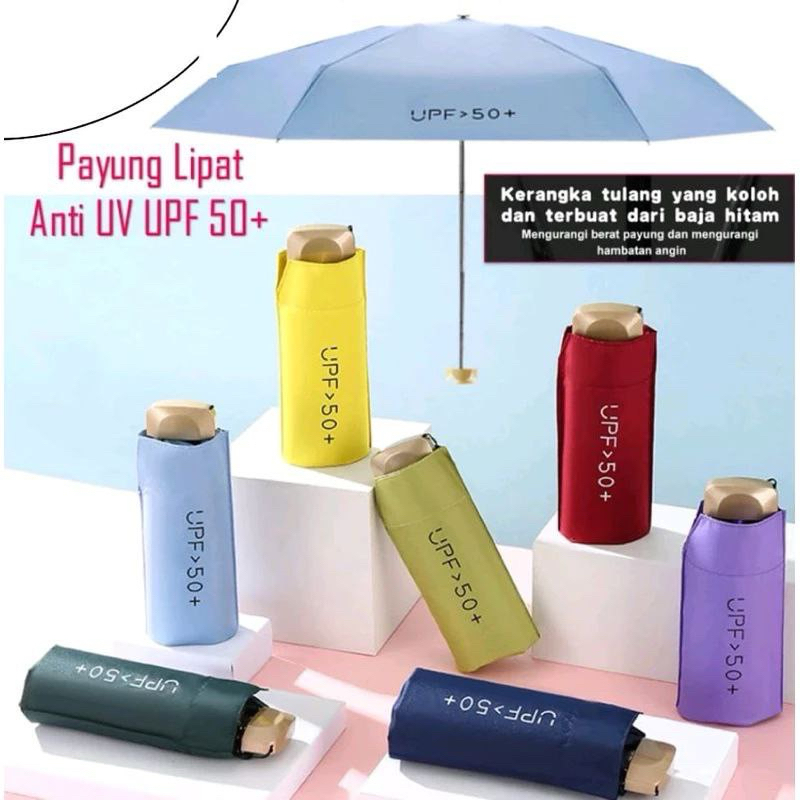 Jual Payung Lipat Anti UV UPF 50+ Premium Polos - Toserbazaar | Shopee Indonesia