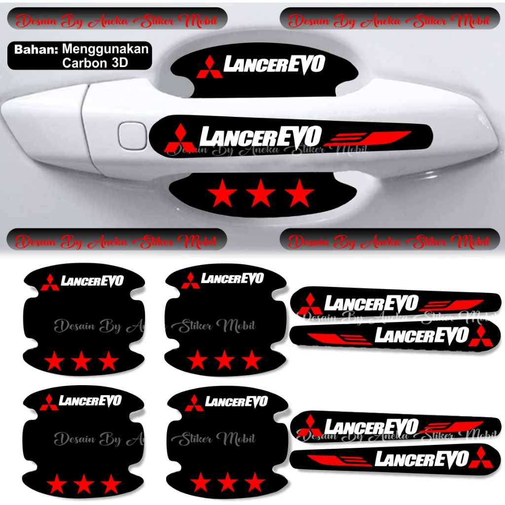 Jual 8 Pcs Stiker Pelindung Gagang Pintu Mobil Lancer Evoluton Stiker ...