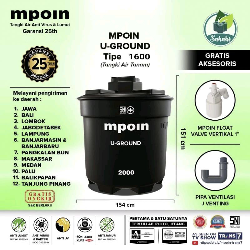 Jual Tandon Air / Toren Air / Tangki Air U GROUND TANK / TANDON TANAM ...