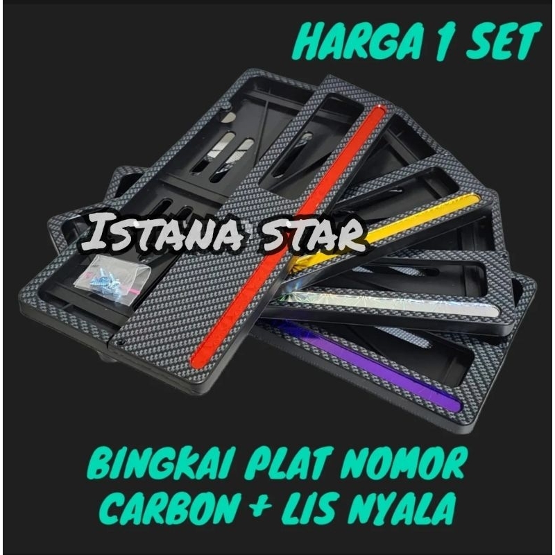 Jual 1 pasang Dudukan plat / bingkai plat nomor carbon all new ...