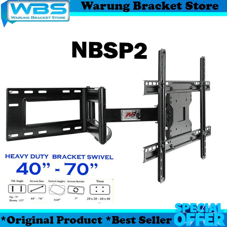 Jual Bracket TV Swevel NBSP2 North Bayou bracket tv NB SP2 70 65 55 50 ...
