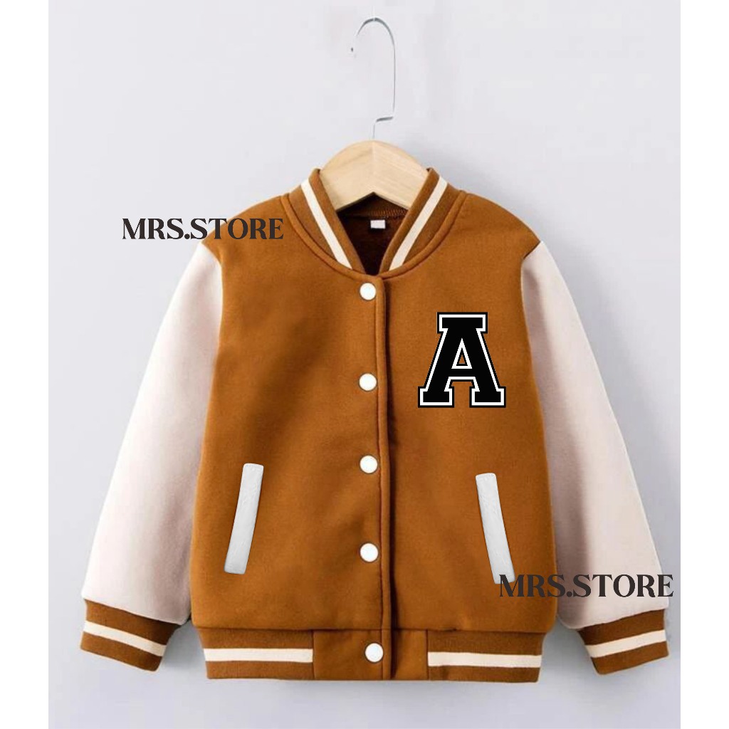 Jual Jacket Baseball varsity Anak Inisial A&R Perempuan Laki Laki Umur ...