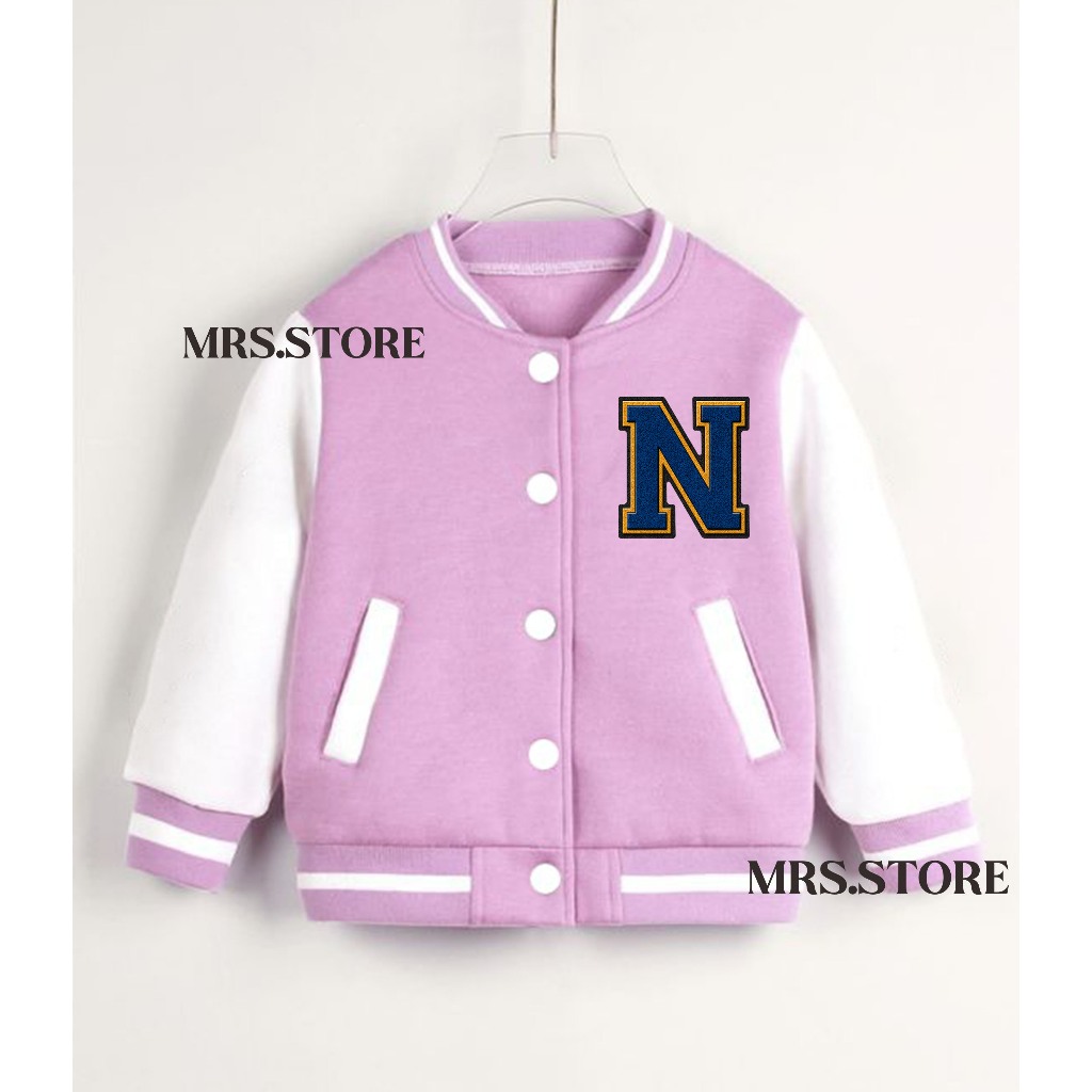 Jual Jacket Baseball varsity Anak Inisial N Perempuan Laki Laki Umur 2 ...