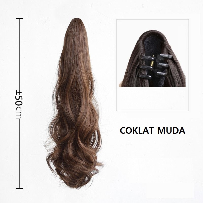 Jual Hairclip Ponytail Curly Model Capit 50CM, Capit Rambut Palsu Halus ...