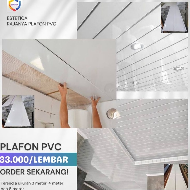 Jual XG34448 Plafon PVC Putih Polos Ceiling Merk Estetica Anti Jamur ...