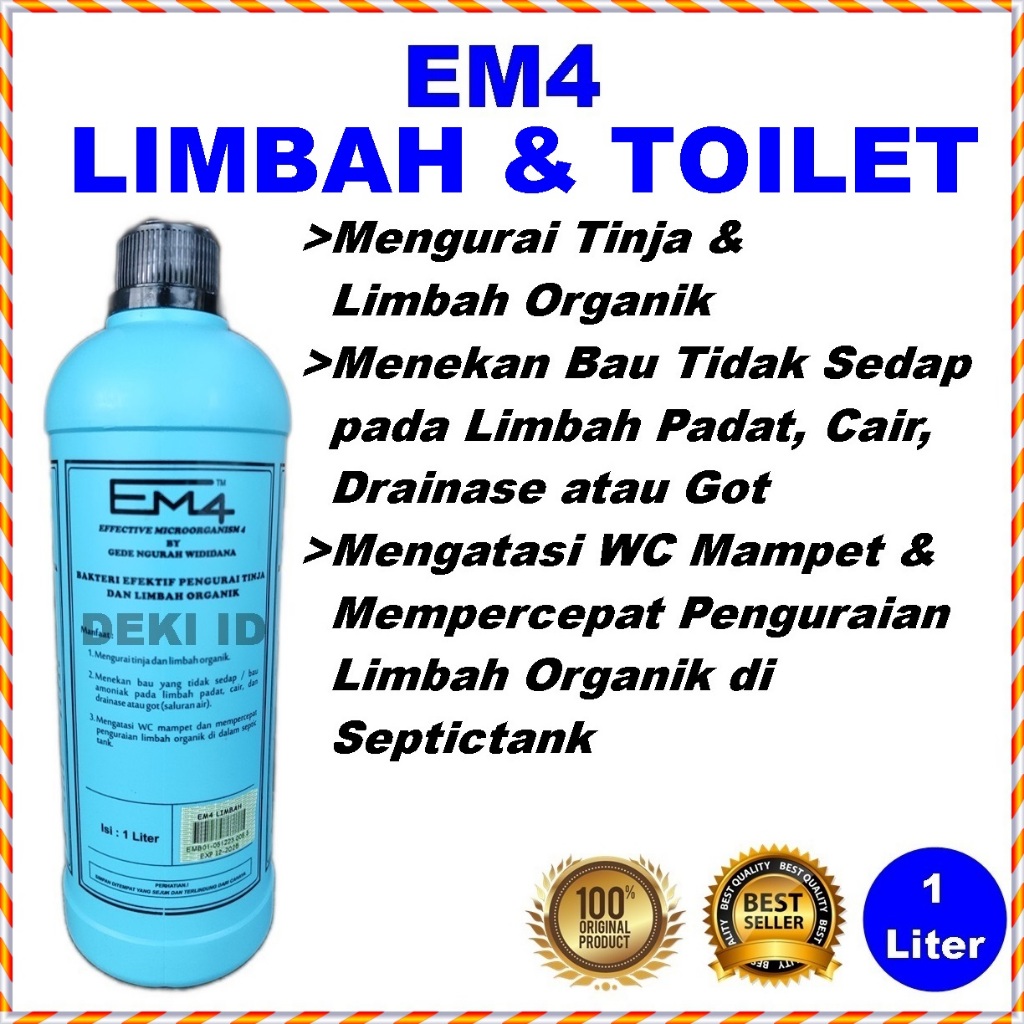 Jual EM4 Biru 1 Liter Mikroorganisme Pengolahan Limbah Padat Cair Toilet WC | Shopee Indonesia