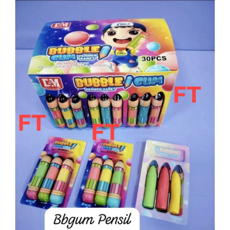 Jual permen bubble gum pensil 30 pcs | Shopee Indonesia