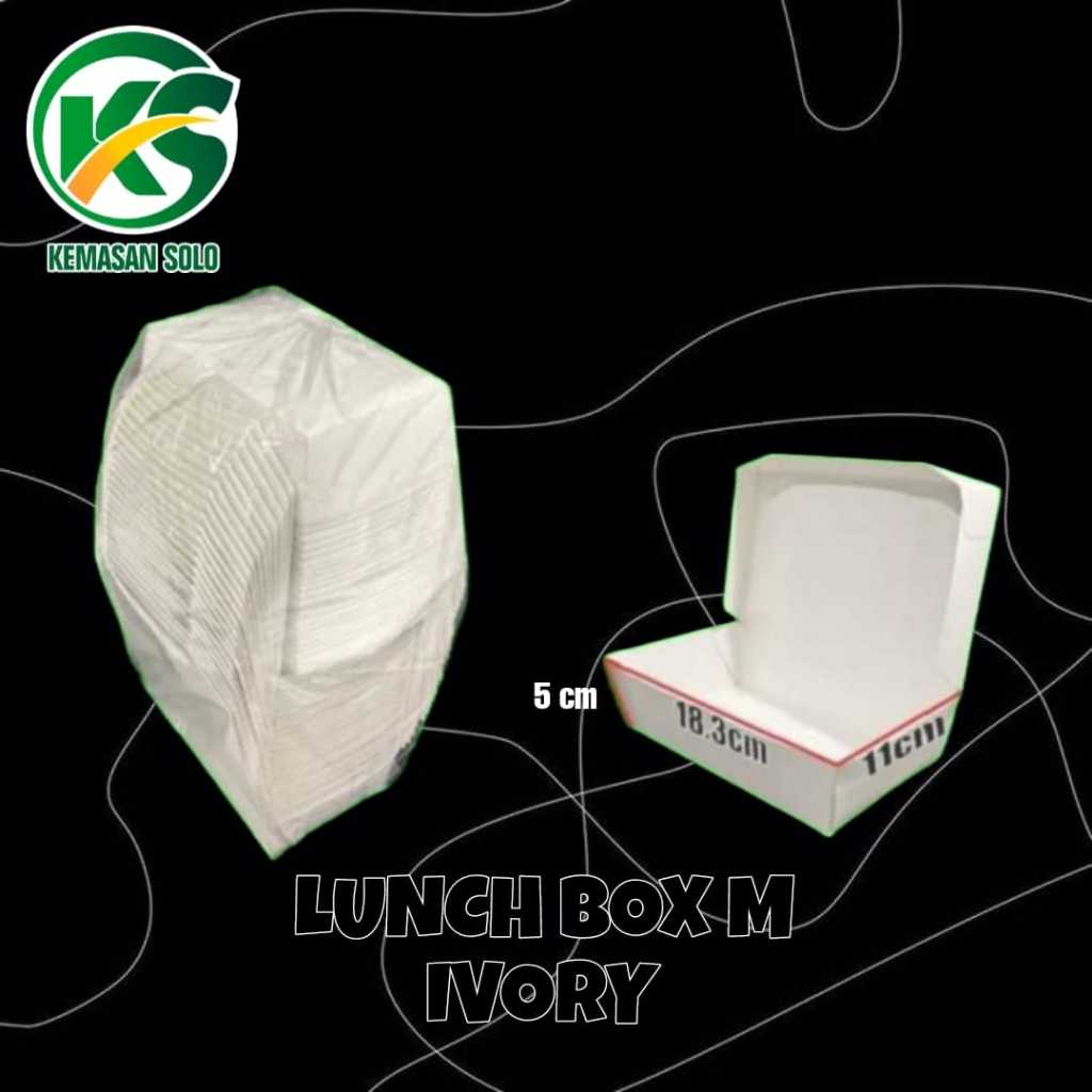 Jual paper lunch box Ivory rice take away kotak makanan kertas M ...