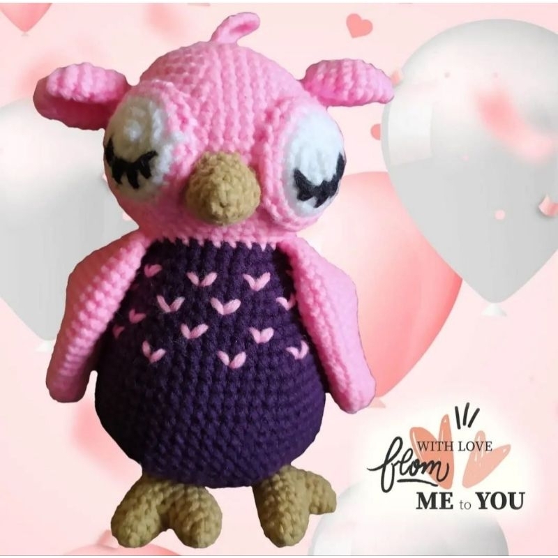 Jual Boneka Rajut Amigurumi Owl Burung Hantu Handmade (Produk Ready ...