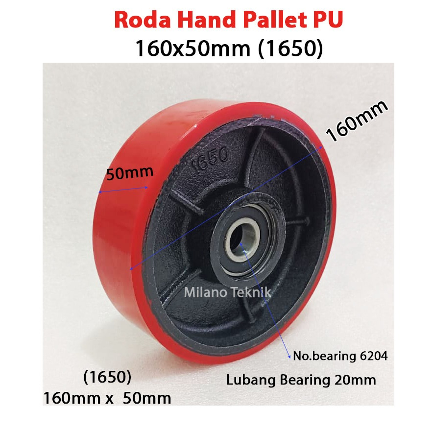 Jual Roda hand pallet 160x50mm PU handpallet depan (1650) | Shopee ...