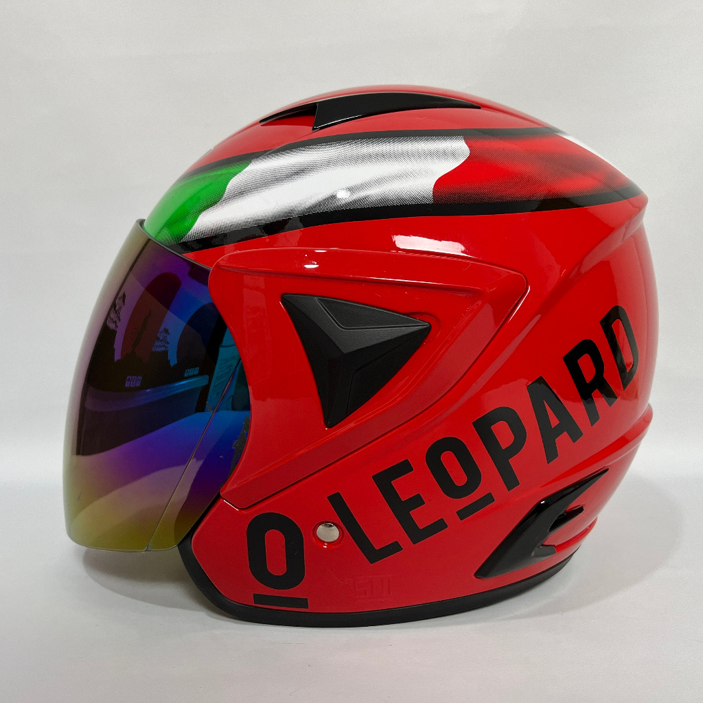 Jual Helm JP13 Leopard (Hitam) Merah Glossy - BXP - Single Visor ...