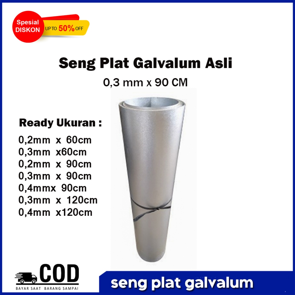 Jual Seng Plat Galvalum Zincalum Anti Karat 60 Cm Tebal 0,2 mm dan 0,3 ...