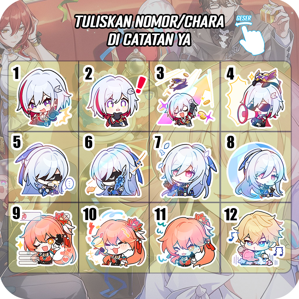 Jual Stiker Hologram HSR 04 Honkai Star Rail, Sticker Anime Berkilau ...