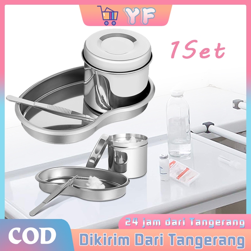 Jual Nierbeken + Kom Tutup Medis + Pinset Untuk Dental / Set Wadah ...