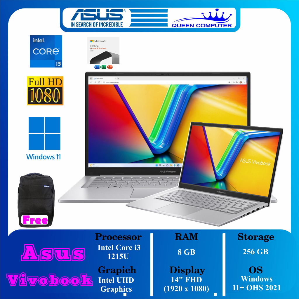 Jual ASUS Vivobook 14 A1404ZA Core i3 1215U 8GB 256GB W11 + OHS 2021 ...