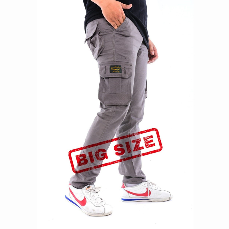 Jual Zweckout Label - Celana Cargo Pria Jumbo Slim Fit Kargo Panjang Big Size | Shopee Indonesia