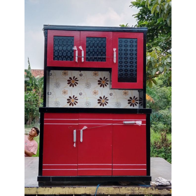 Jual Lemari makan 3pintu // lemari sayur // rak dapur bloktik | Shopee ...