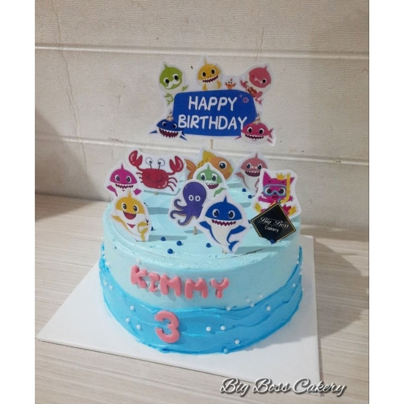 Jual BABY SHARK CAKE TOPPER KERTAS KUE TEMA IKAN ANIMAL PINKFONG ...