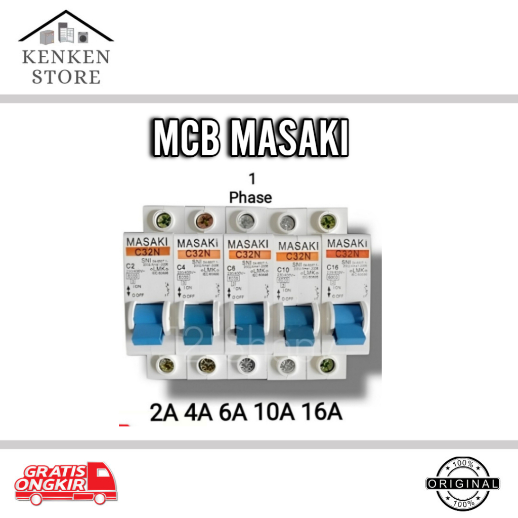 Jual MCB MERK MASAKI 6 AMPERE DAN 10 AMPERE | BOX MCB | Shopee Indonesia