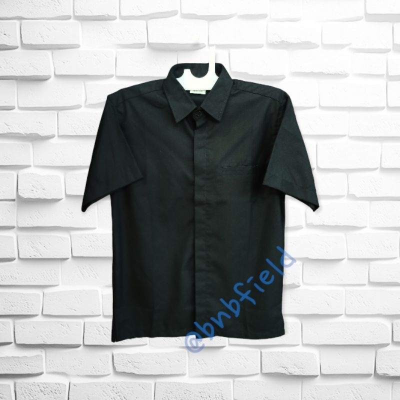 Jual KEMEJA SERAGAM HITAM POLOS BAHAN TROPICAL DRILL | Shopee Indonesia