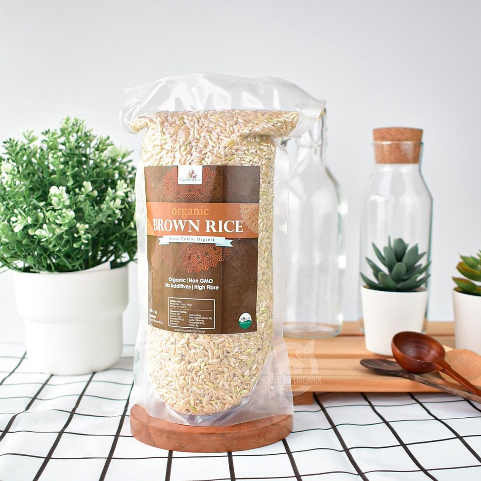 Jual ORIGINAL Grains N Co Organic Brown Rice Beras Coklat Organik 1 Kg ...