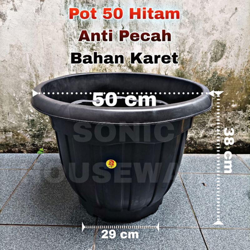 Jual Pot Besar 50 cm 43 cm 37 cm Hitam Tambulampot Tanaman Bunga Hias ...
