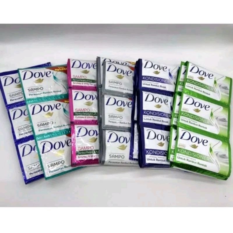 Jual Sampo Dove Renceng Isi 12 Saset + Dove Shampoo Renceng Isi 12 ...