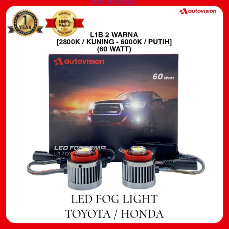 Jual LED Foglamp Toyota Honda L1B 2 Warna Autovision Apex3R 60 Watt LED ...