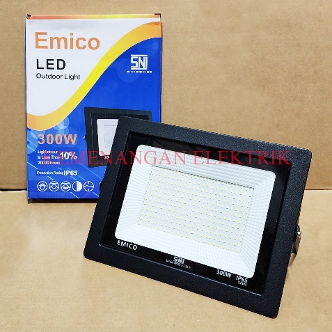 Jual EMICO LAMPU SOROT LED 300W LED FLOOD LIGHT 300 WATT LED TEMBAK ...