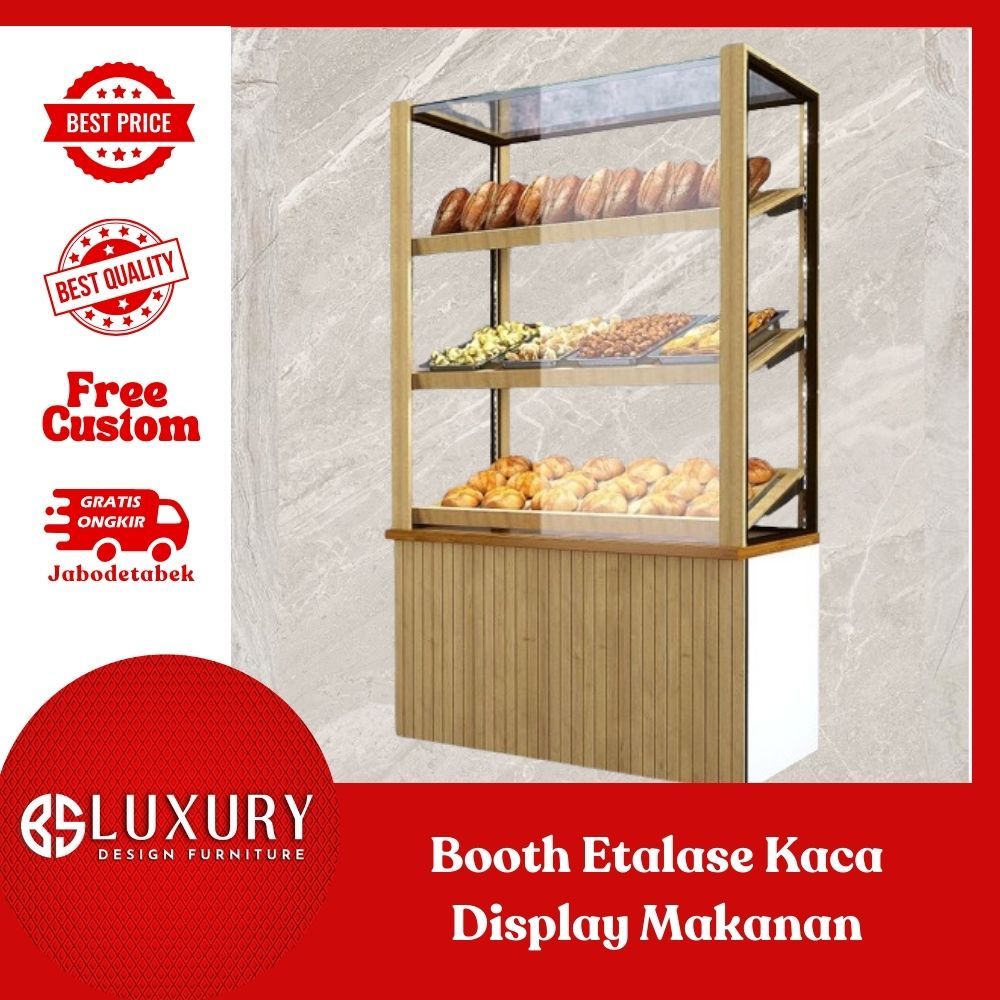 Jual Showcase Booth Etalase Kaca Display Usaha Makanan Premium Bisa ...