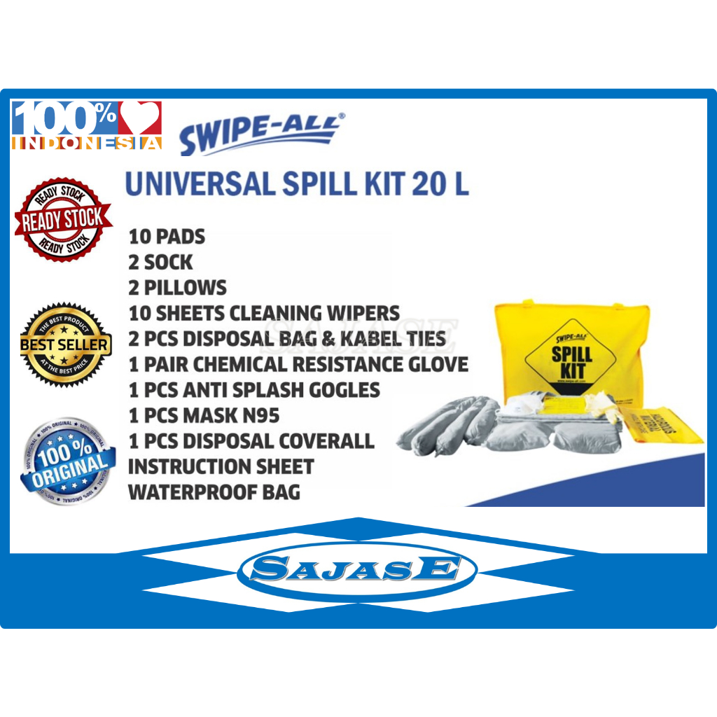 Jual Universal Spill Kit 20 Liter SWIPE ALL Kemasan Soft Bag Harga ...