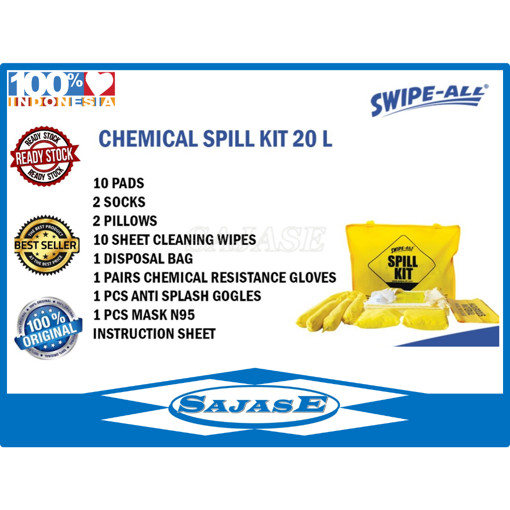 Jual Chemical spill kit 20 liter SWIPE AL Chemical Spill Kit Kemasan ...