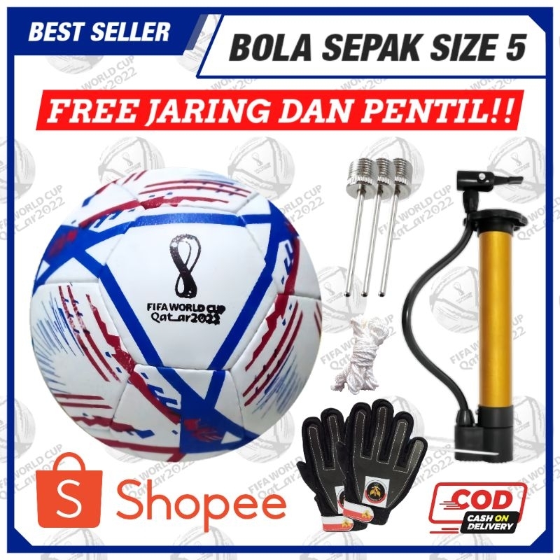 Jual BOLA SEPAK SIZE 5 | BONUS POMPA | BONUS PENTIL JARING | BONUS ...