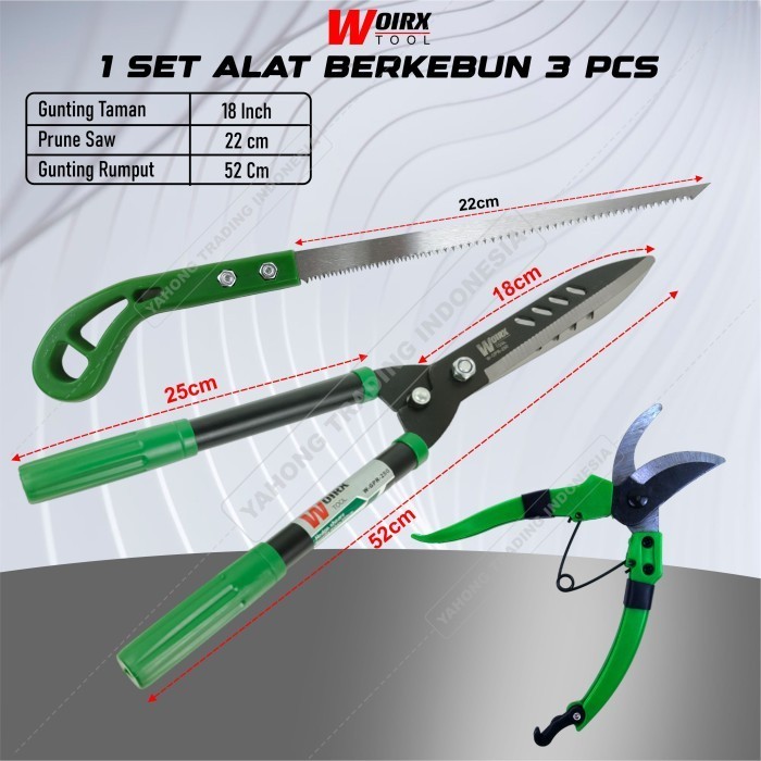 Jual PAKET HEMAT! Gunting Rumput Gergaji Dahan Gunting Taman 1 Set Alat Berkebun 3 pcs WOIRX ...