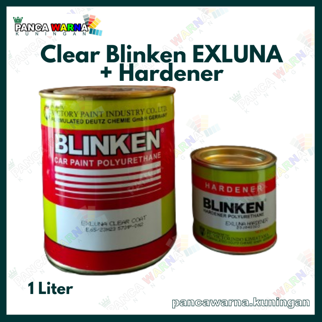 Jual CLEAR / PERNIS BLINKEN EXLUNA + Hardener / 1 Liter | Shopee Indonesia