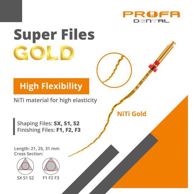 Jual Endofile SUPER FILES GOLD PROFA // PROTAPPER GOLD // Endo file ...