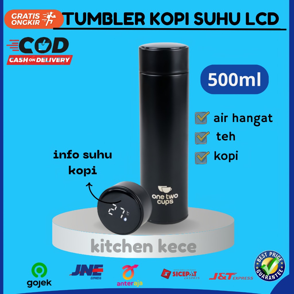Jual Tumbler Thermos Botol Minum Termos Kopi Teh Air Hangat Suhu LCD ...