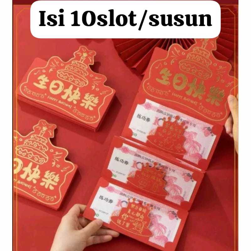 Jual mrcaisen ANGPAU ULANG TAHUN SUSUN 10slot angpau panjang angpao ...
