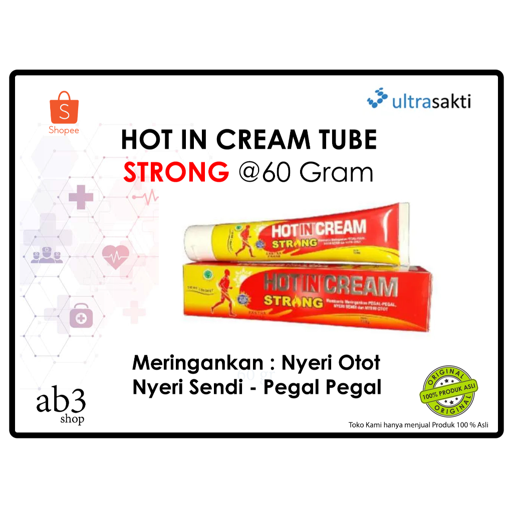Jual HOT IN CREAM STRONG TUBE 60 GRAM / HOTIN CREAM 60 GR / PEREDA ...
