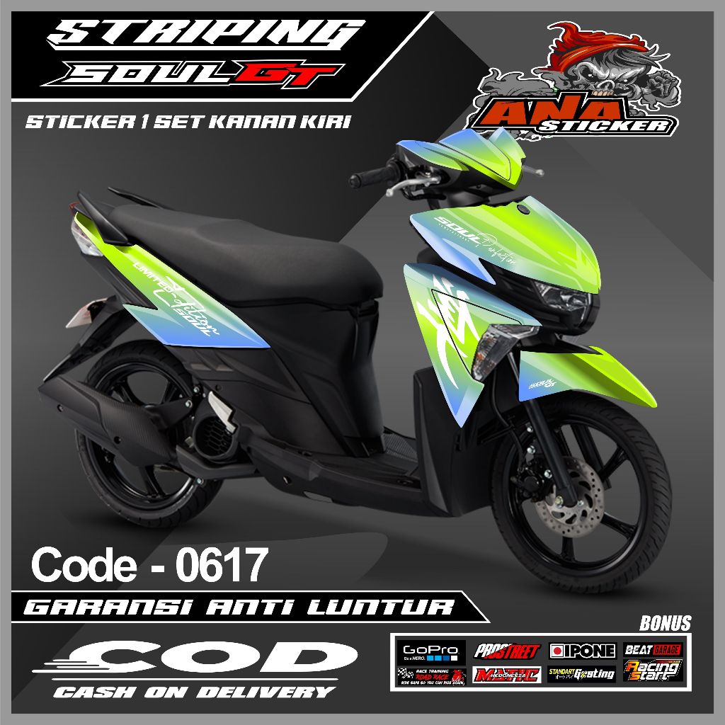 Jual 0617 STICKER DECAL YAMAHA SOUL GT 125 DESIGN SIMPLE GRADIASI ...