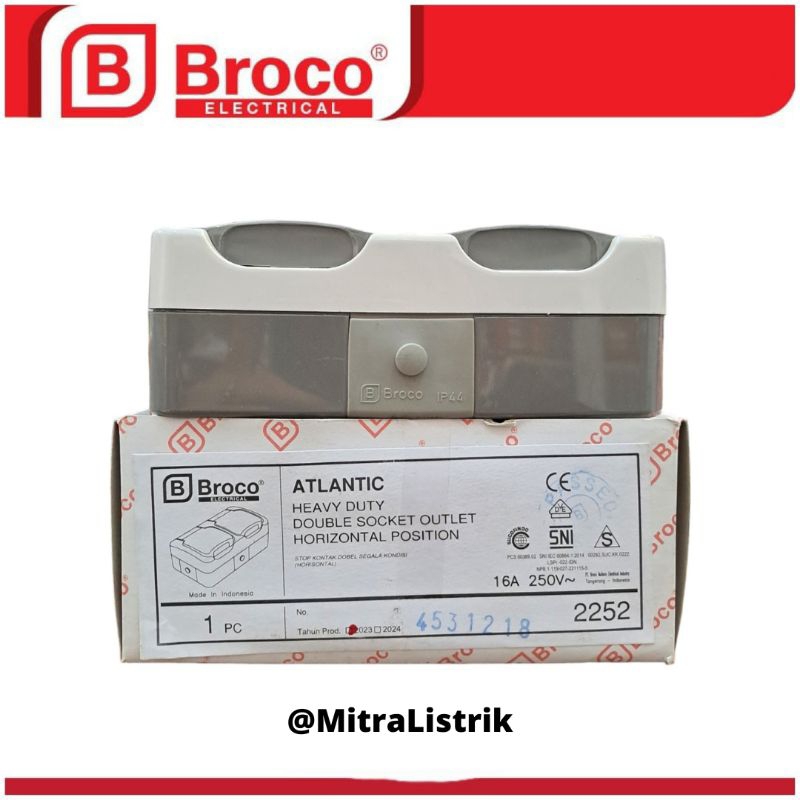 Jual STOP KONTAK OUTBOW 2 LUBANG - BROCO ATLANTIC 2252 | Shopee Indonesia