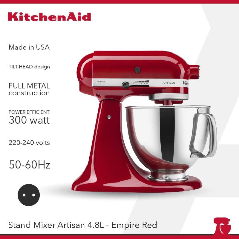 Jual KitchenAid Artisan Stand Mixer - Empire Red 5KSM150PSNER | Shopee Indonesia