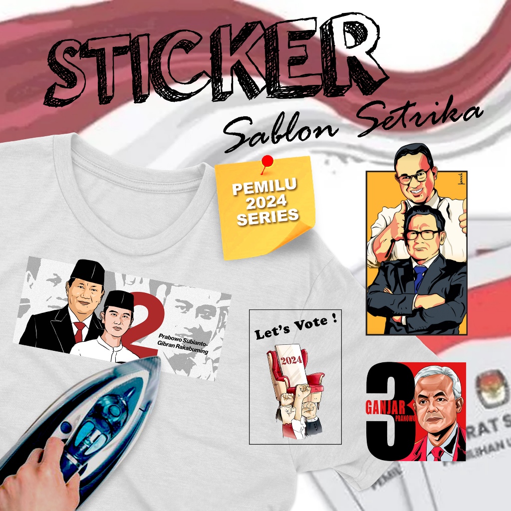 Jual STIKER GIBRAN KAOS PRABOWO PILPRES 2024 BAJU PILPRES STICKER ...
